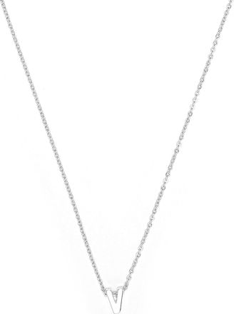 Luxenter Halskette Alphabet mit Silber-Finish - Buchstabe V, Mediano, Metall, Ohne Edelstein