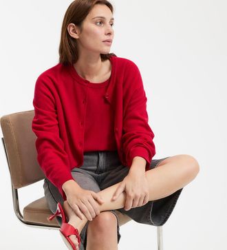 La Redoute Collections Cardigan Col Rond En Fine Maille 100% Laine