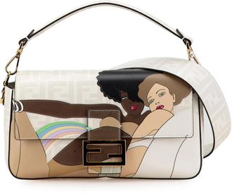 Fendi Hobo Bags - Zucca Graphic Print Coated Canvas Bikini Girls Bag - Gr. unisize - in Wei&szlig; - f&uuml;r Damen