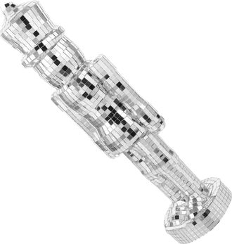 Cabilock Glas Nussknacker Figur Silber Weihnachtsdeko für Regal Wohnzimmer Deko Festliche Glasfigur Handgefertigt Kunstvoll als Tisch und Regalornament