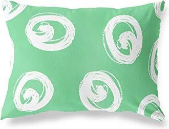 Bonamaison Le Jardin du Lin Kissen Zierkissenbezug Benzin Grün-Weiß Kissenbezug, Weich Bequem, Für Zuhause Autos Büro Sofa Wohnzimmer Couch Schlafzimmer Dekor, 3