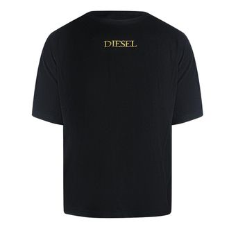 Diesel Schwarzes Diesel-t-shirt Mit Goldlogo