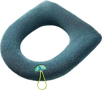 Generic Bathroom Soft Thicker Warmer - Plush Toilet Lid Pad with Lifting Handle, Elastic Washable Seat Protector for Hygienic Comfort, Non-Slip Insulated Toil