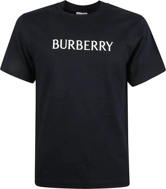 Burberry Homme, Tops, Bleu, Taille: L T-shirt en coton avec logo