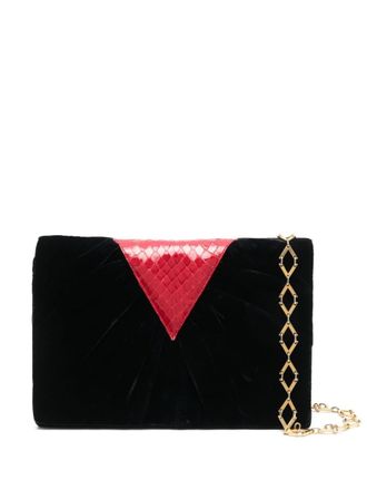 Valentino Garavani 1980s Schultertasche aus Samt - Schwarz