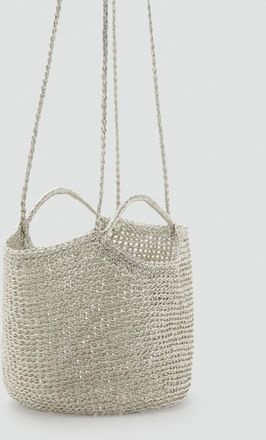 Mango Mini sac bandoulière en tissu argent - Femme - Taille unique - MANGO