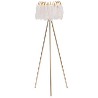 Dmora Stehlampe Millefleur, Bodenlicht, Lampe, Stehleuchte, 46x46 h147 cm, Wei&szlig; und Gold - Dmora