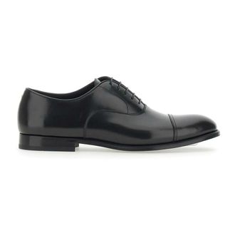 Doucal's Homme, Chaussures, Noir, Taille: 39 1/2 EU Chaussures &agrave; lacets en cuir bross&eacute;