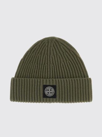 Stone Island Bonnet en laine vierge RWS c&ocirc;tel&eacute;e avec &eacute;cusson logo Compass