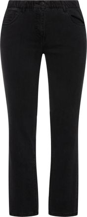 Ulla Popken Damen Skinnyjeans Sarah, Schmale 5-pocket-form, High Waist Hose, Schwarz, 42W / 32L EU