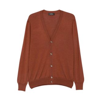 Gran Sasso Cardigan boutonn&eacute; &agrave; col en V - Homme - Pulls - Brun - Taille: XL