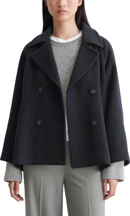 Marc O'Polo Damen Cabanjacke mit Reverskragen elegant, Blau (Deep Blue Sea), 40