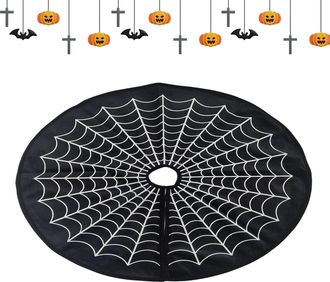Generic Schwarzer Baumrock - 24 Zoll Spinnennetz | Halloween Horrormatte f&uuml;r Innen Outdoor Bauernhof Urlaub Hof Spukhaus Albtraum Weihnachten