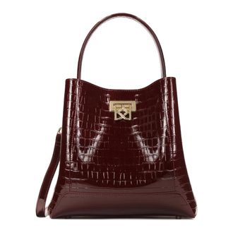 Kazar Maroon gepr&auml;gte Lacklederhandtasche - - Bags - Damen - Braun - ONE SIZE