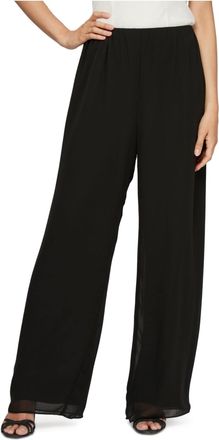 Alex Evenings Damen Geradem Bein f&uuml;r die Mutter der Braut, Elegantes Party-Outfit (Zierliche und Normale Gr&ouml;&szlig;en) Klassische Hose, Schwarzes Chiffon-Overlay