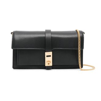 DKNY Schwarze Leder Casual Clutch Tasche - - Bags - Damen - Schwarzk - ONE SIZE