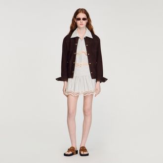 Sandro Gestreifter Skort aus Baumwolle