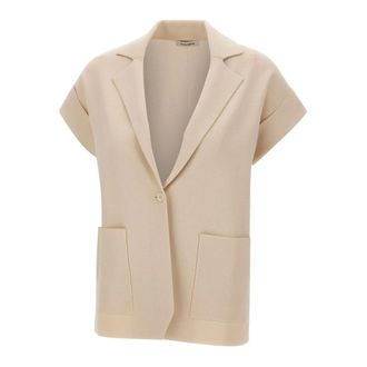 KANGRA Femme, Vestes, Blanc, Taille: 36 FR Gilet en maille sans manches
