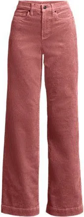 Lands End Breitcord-Hose High Waist mit weitem Bein, Damen, Größe:44 regular, Rot, Elasthan/Baumwoll-Mischung, by Lands End