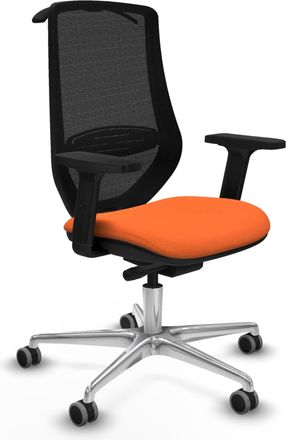 Piqueras y Crespo Stuhl aus Netzstoff mit 2D-Armen, h&ouml;henverstellbare Lendenwirbelst&uuml;tze, ausgestattet mit Syncro/Traslack und eingespritztem Schaum. Mit Rollen von 65 