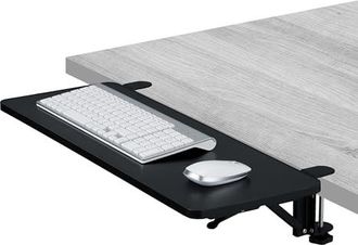 Relaxdays Schreibtischverl&auml;ngerung, 65 x 24 cm, klappbar, zum Anklemmen, ergonomische Tischerweiterung, modern, schwarz