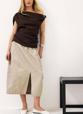 NA-KD top structur&eacute; drap&eacute; marron