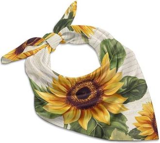 Generic Écharpe carrée en papier tournesol en soie légère vintage pour cheveux respirant Cadeau pour homme et femme, multicolore, 46x46cm