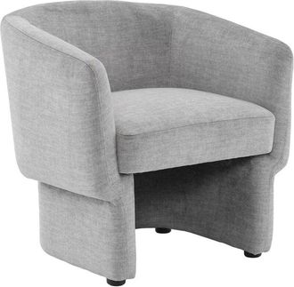 Sweeek Sessel mit Stoffbezug und abgerundeter Rückenlehnenform, Polyester, Hellgrau