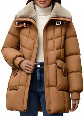 Generic Manteau Long Femme Manteau Fourrure Femme Veste Décontractée En Coton Chaud Et Épais Pour Taille Longue Style Européen Et Américain Doudoune Jacket Hi