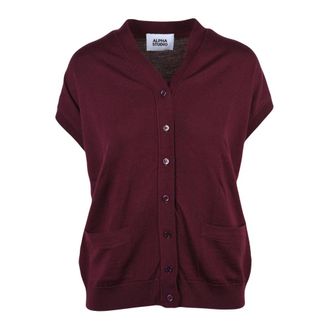 Alpha Studio V-Ausschnitt Strickware - - Knitwear - Damen - Rot - L