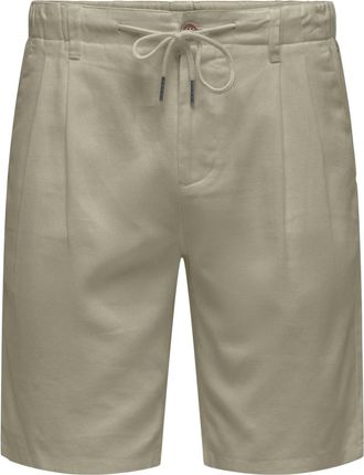 Only & Sons Herren Onsleo Linen Mix 0048 Shorts 22029244,Chinchilla,XXL