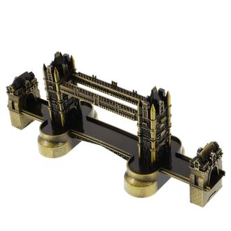 NUOBESTY Metall Skulptur der Tower Bridge Vintage Architekturmodell als Schreibtischdekoration und Foto Requisite