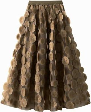 Generic Jupe longue en tulle pour femme - Jupe pliss&eacute;e &eacute;l&eacute;gante - Couleur unie - En tulle - Taille haute - Jupe d&eacute;t&eacute; - Jupe trap&egrave;ze - Jupe en tulle - Jupe de 