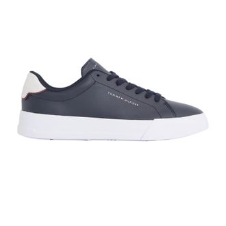 Tommy Hilfiger Pebble Grain Court Sneaker f&uuml;r Herren, Leder (Marine/Wei&szlig;)