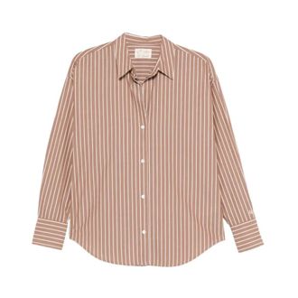 MC2 Saint Barth Femme, Blouses et Chemises, Brun, Taille: 40 FR Cristal Striped V-neck Top