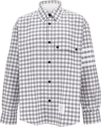 Thom Browne Homme, Chemises, Gris, Taille: M Chemise Oversize en Coton