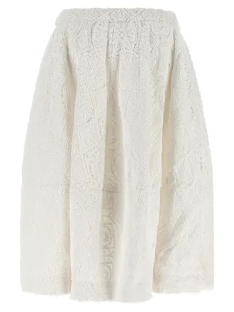 Comme Des Gar&ccedil;ons Womens White Cotton Midi Skirt