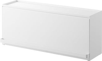 Yamazaki Tableware Yamazaki 1452 TOWER Halbgeschlossene Aufbewahrungsbox für die Küchenzeile, weiß, Stahl/POM Harz/Polypropylen/Silikon, minimalistisch, 17,7 x 60 x 25,2