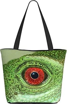 AOOEDM Sac &agrave; provisions pour femme avec des yeux de l&eacute;zard animal 33 x 28 x 19 cm. Le cadeau parfait pour la Saint-Valentin. Cest de la Saint-Valentin pour m
