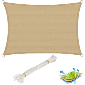Angel Cerd&aacute; 1 x HDPE voile dombrage carr&eacute;e pour la protection solaire et UV dans le jardin/patio.3x3 m&egrave;tres. Sable