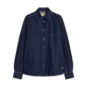 Max Mara Femme, Blouses et Chemises, Bleu, Taille: 44 FR Wkdfoggia Chemise en denim de coton