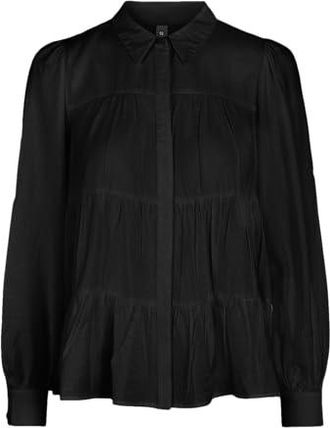 Vero Moda Chemisier Yaspala LS S. Noos pour Femme, Noir, L