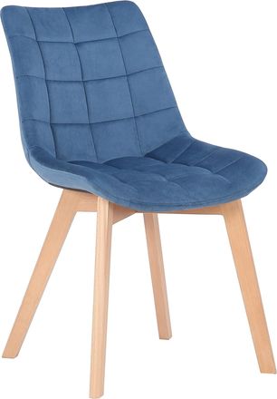 Clp Esszimmerstuhl Passaic Samt, Gesteppter Polsterstuhl mit Bodenschonern, Belastbarkeit von 150 kg, Farbe:blau