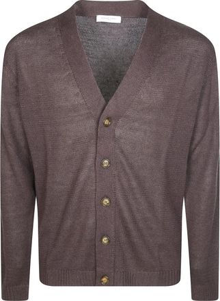 Daniele Fiesoli Homme, Pulls, Brun, Taille: XL Cardigan Misto Lino
