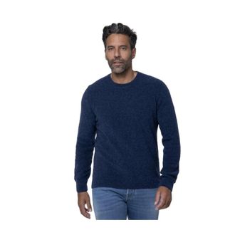 Gran Sasso Homme, Pulls, Bleu, Taille: 3XL Pull Boucl&eacute; Col Rond Bleu