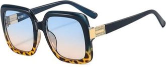 Generic Lunettes de soleil pour femme - Motif léopard - Monture dégradée - Style décontracté - Miroir, c7, Taille unique