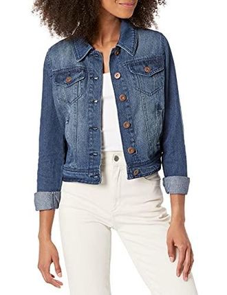 dollhouse Dark Denim Jacket Veste en Jean, Noir délavé, M Femme