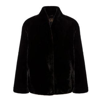 Cesare Gaspari Faux Fur Halo Jacke - - Jackets - Damen - Schwarzk - L