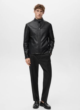 Mango Blouson simili-cuir fermeture &Eacute;clair noir - Homme - XXL - MANGO MAN