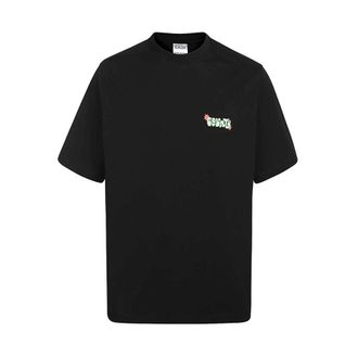 Marcelo Burlon Bio-Baumwolle Gerippter Ausschnitt T-shirt - - Tops - Herren - Schwarzk - XS